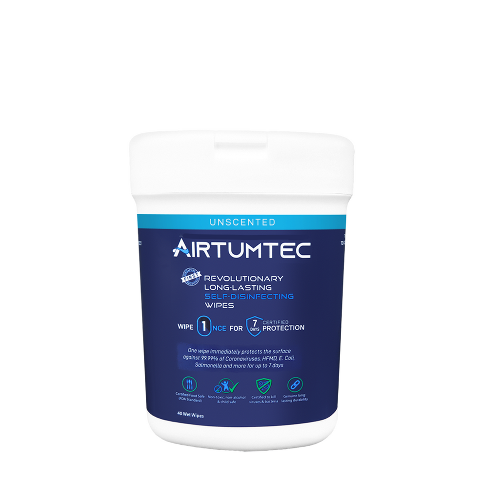 Airtumtec Long-Lasting Self-Disinfecting Wipes (40 sheets) - Unscented ...
